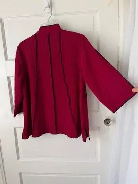 Ali Miles | Tops | Ali Miles Crinkled Button Front Mandarin Collar Top ...